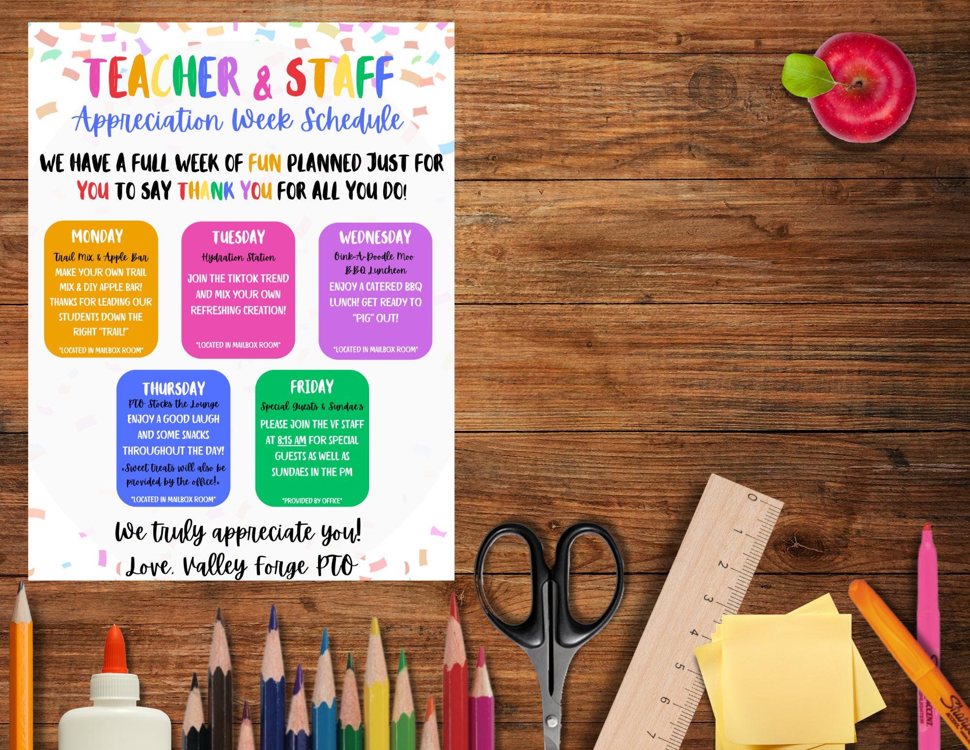School Flyer - Teacher Appreciation Week - Etsy