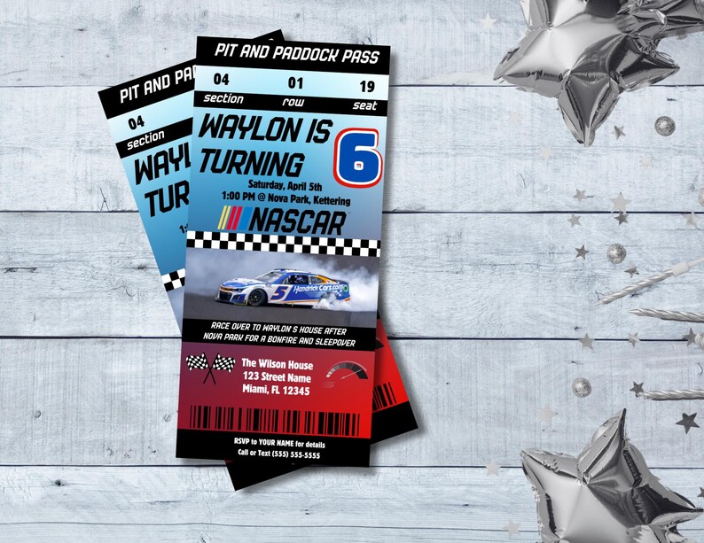 NASCAR Inspired Birthday Invitation - Etsy