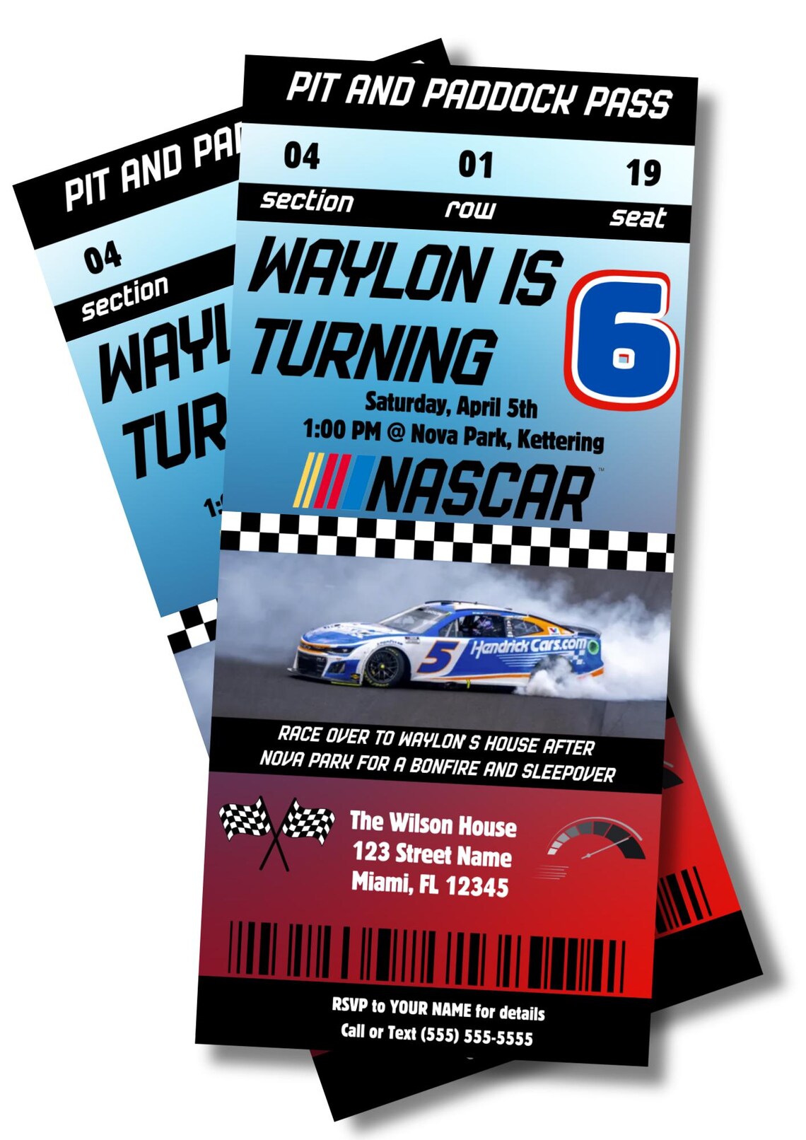 NASCAR Inspired Birthday Invitation - Etsy