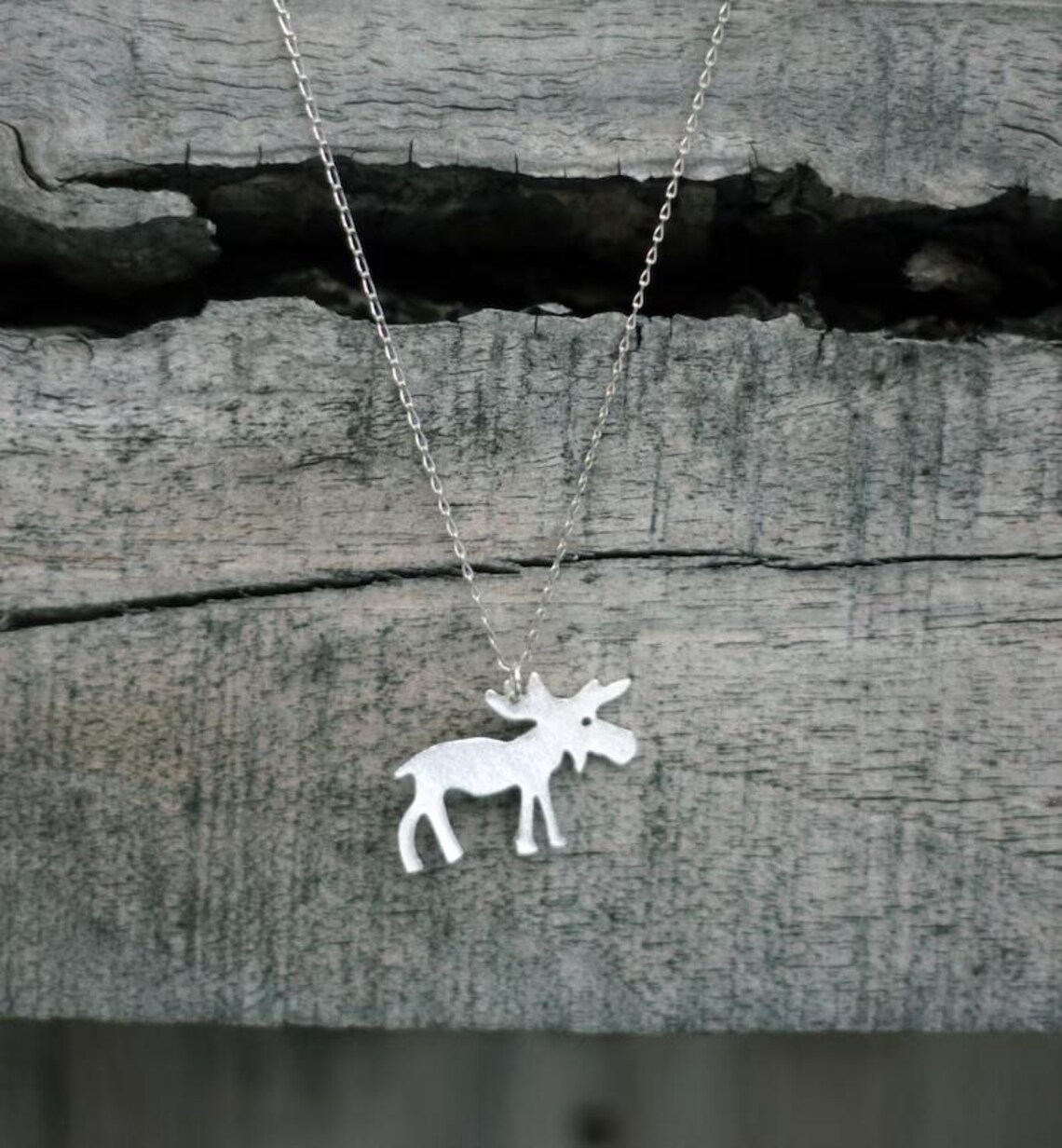 Silver Moose Necklace-moose Jewelry-sterling Moose Necklace-silver Elk ...