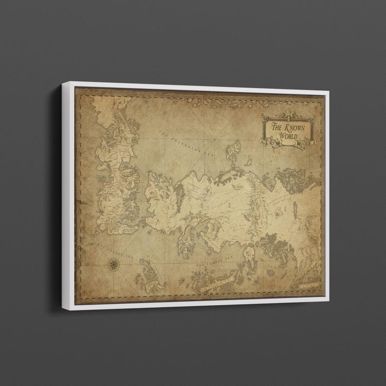 Westeros Vintage Map Canvas/poster Game of Thrones Wall Decor, High ...
