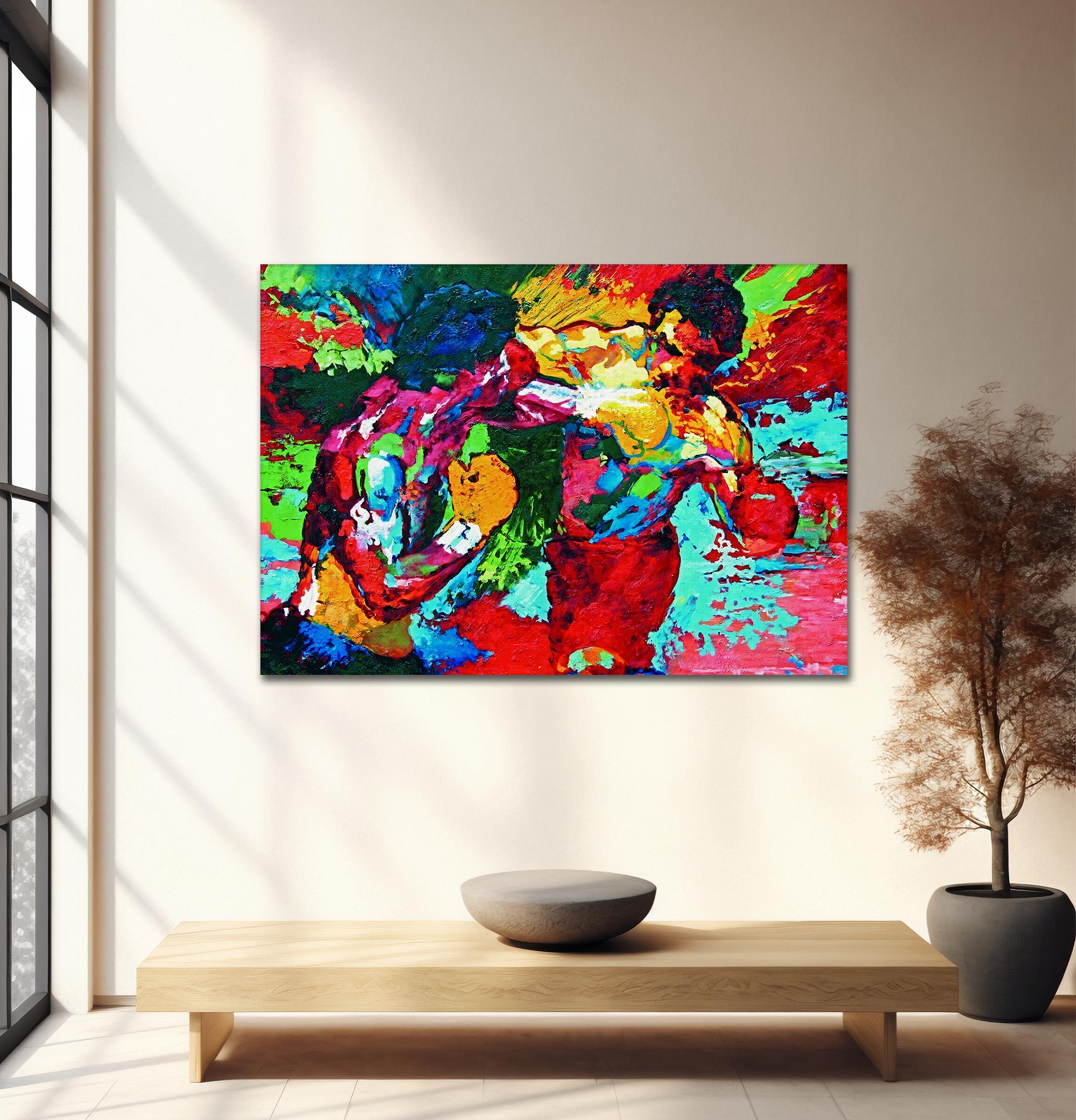 Rocky Balboa Vs. Apollo Creed Boxing Match Leroy Neiman Art, Colorful ...