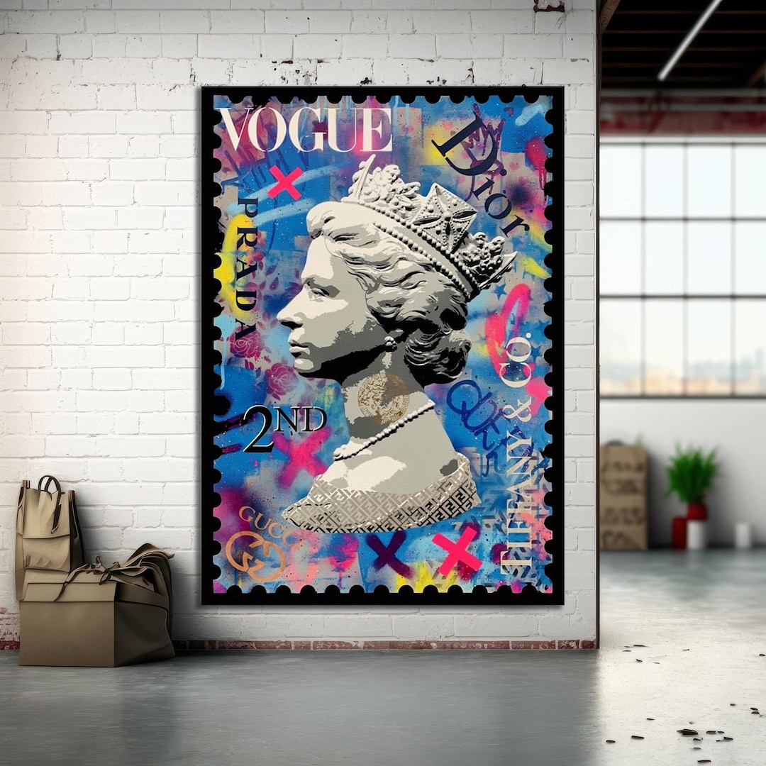 Banksy Queen Elizabeth 2nd Graffiti Pop Art Canvas Iconic Street ...