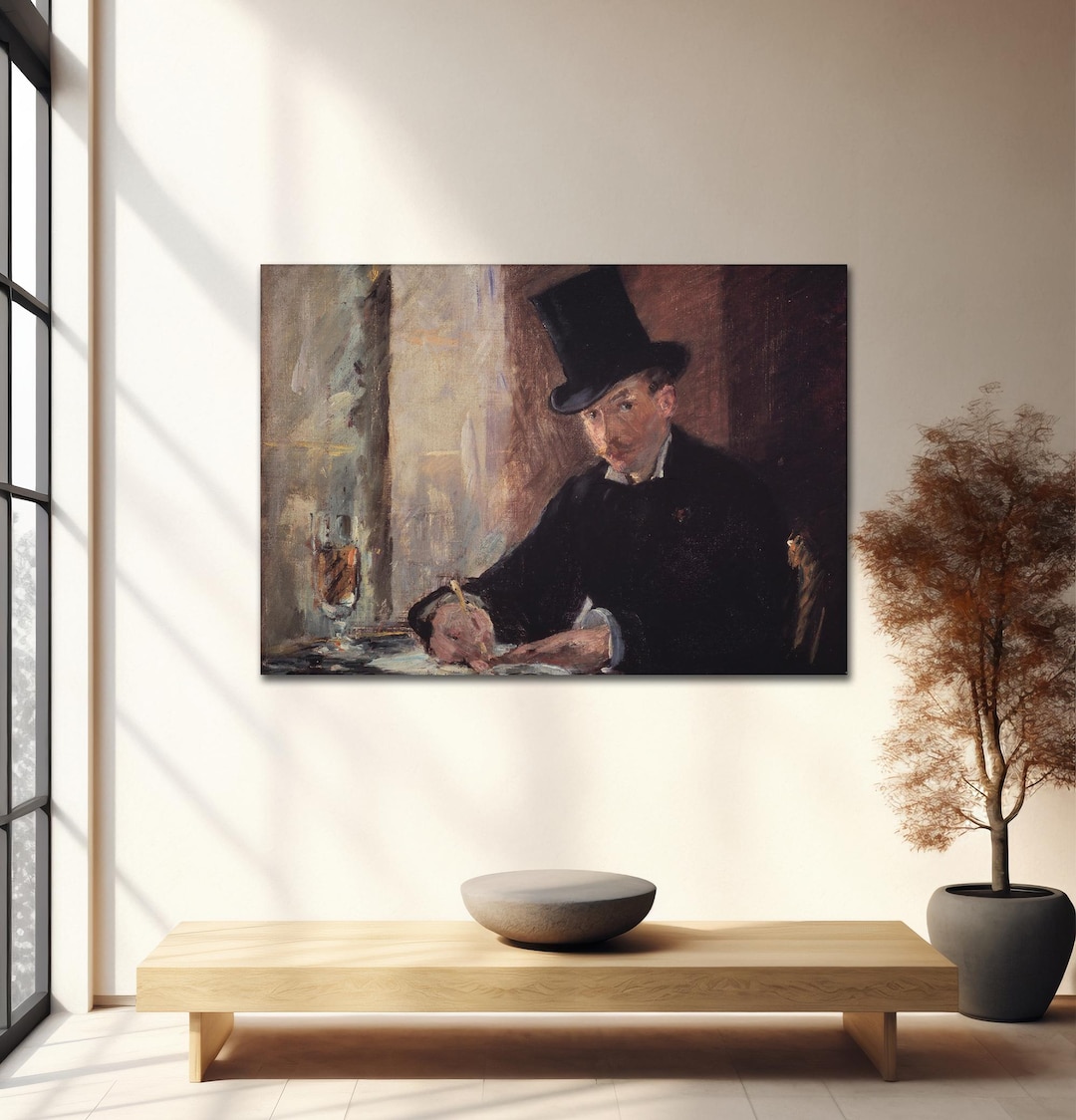 Chez Tortoni c.1878-1880 Oil on Canvas Print by Édouard Manet Elegant ...