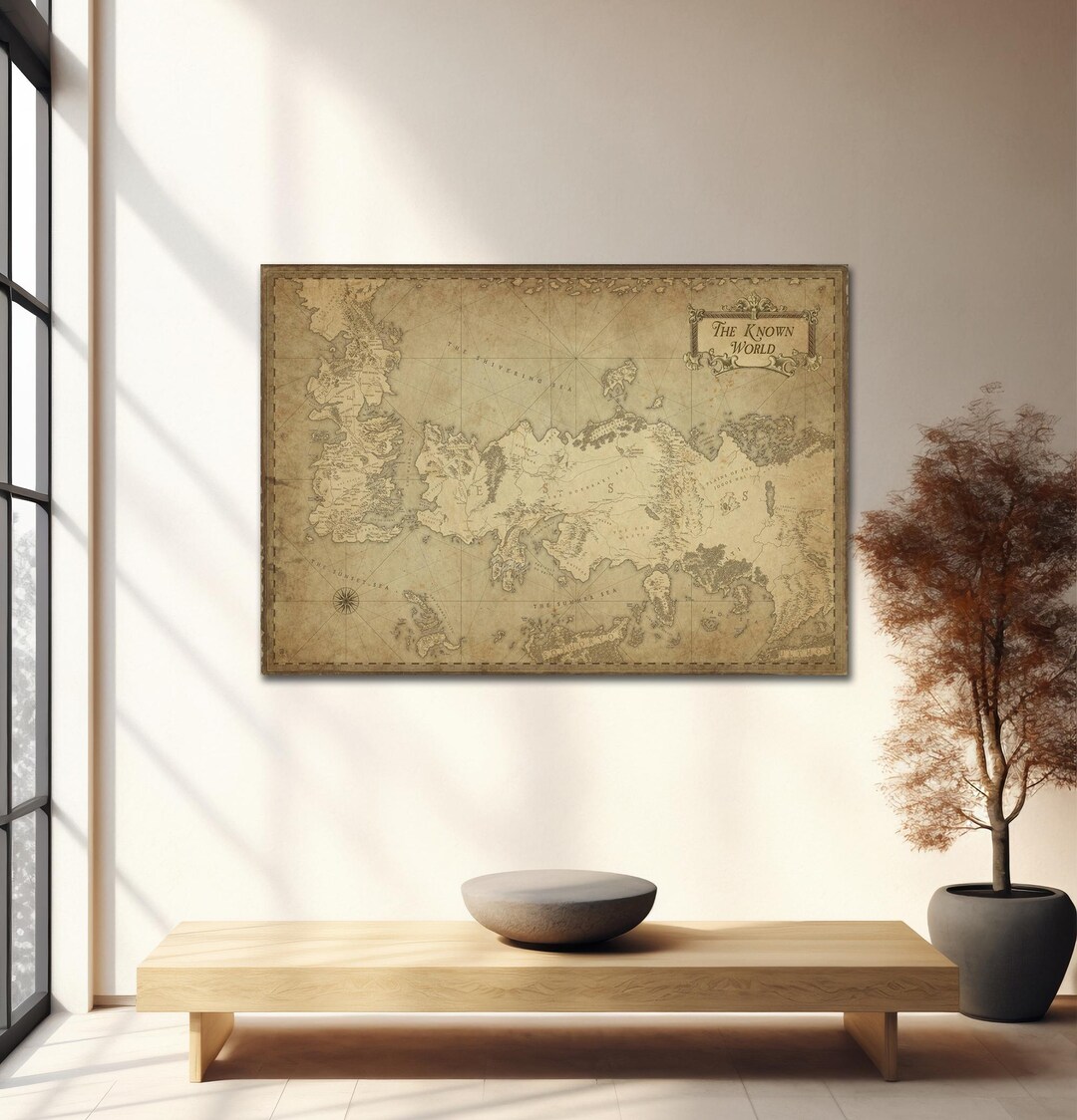 Westeros Vintage Map Canvas/poster Movie Scene Wall Decor, High-quality ...
