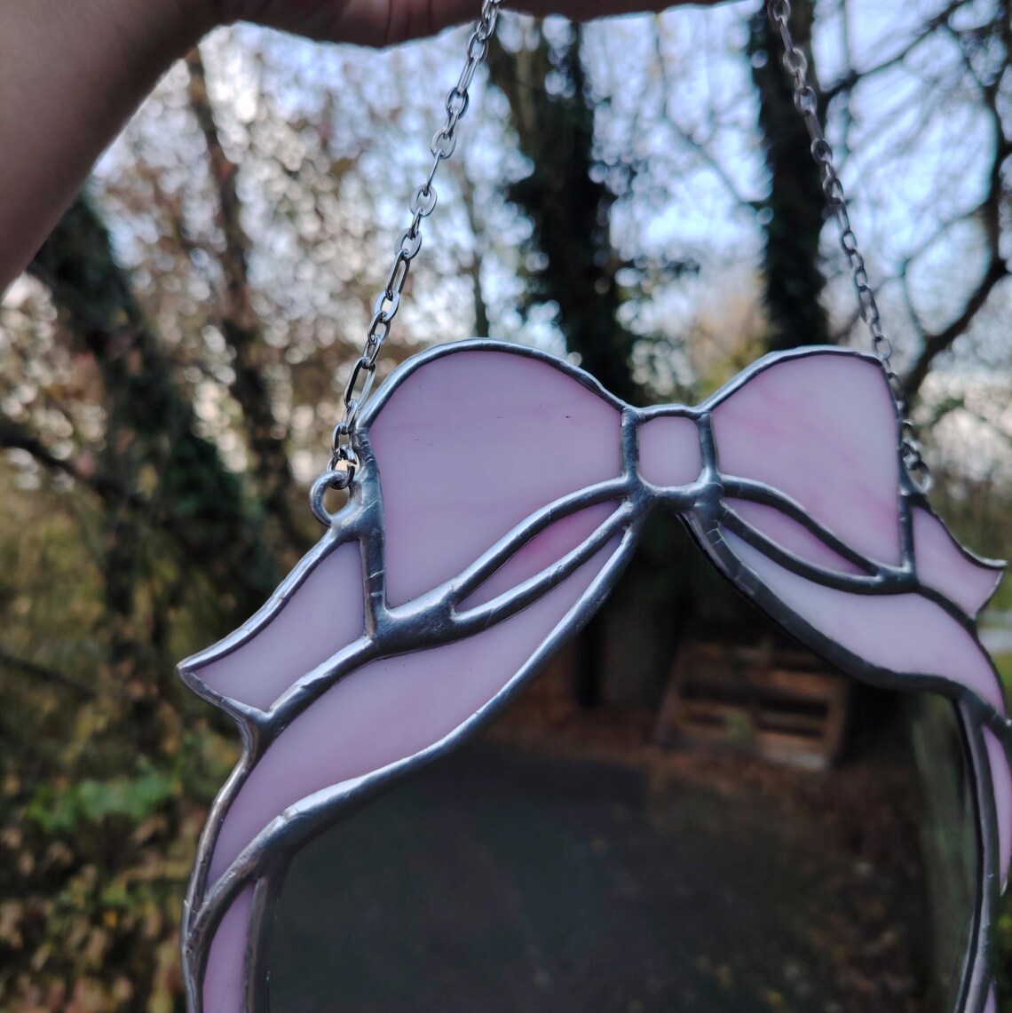 PATTERN ONLY - Stained Glass Pink Bow Mirror - Etsy