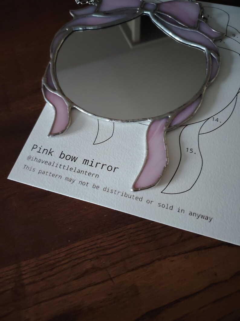 PATTERN ONLY - Stained Glass Pink Bow Mirror - Etsy