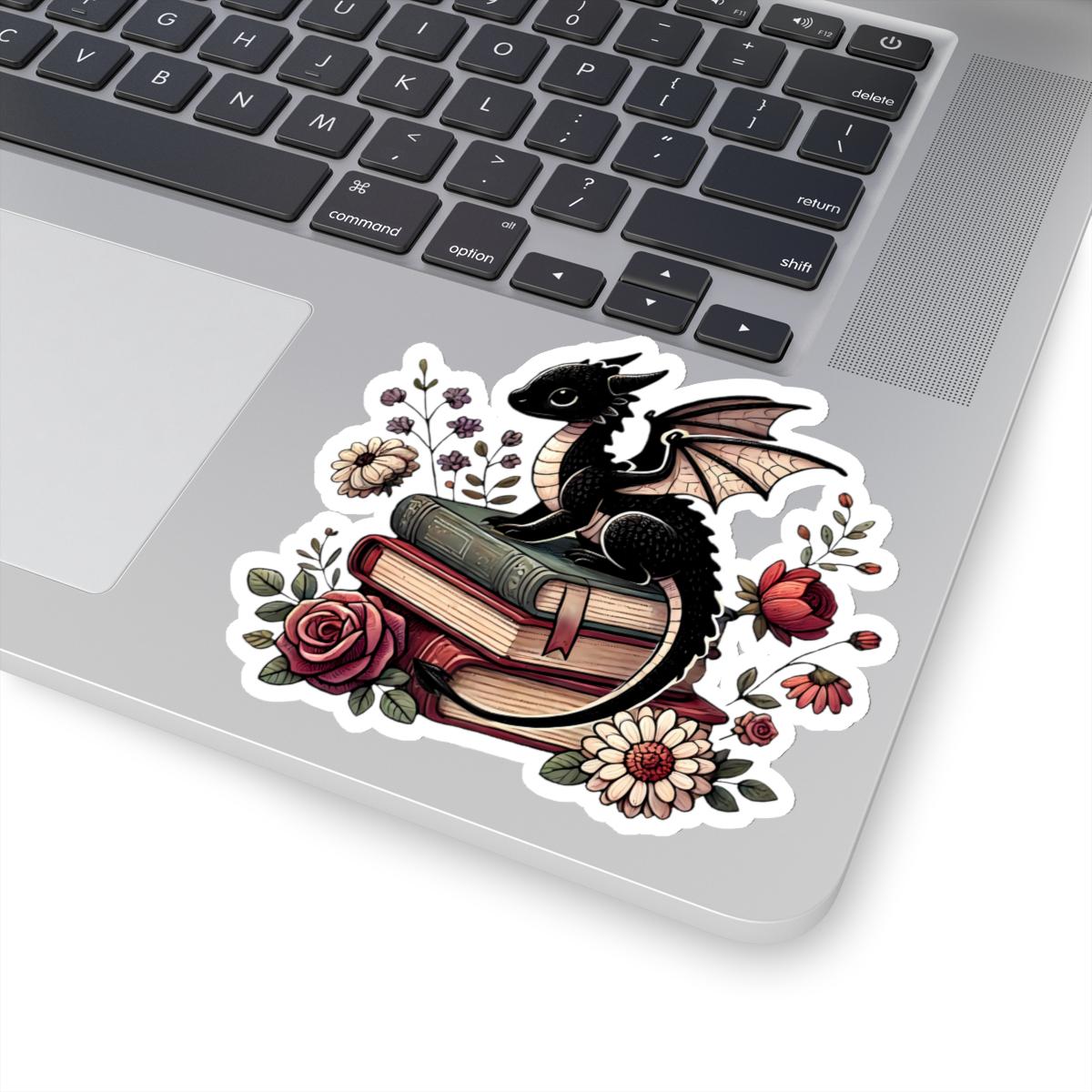 Black Baby Dragon Book Sticker: Fantasy Bookish Merch - Etsy