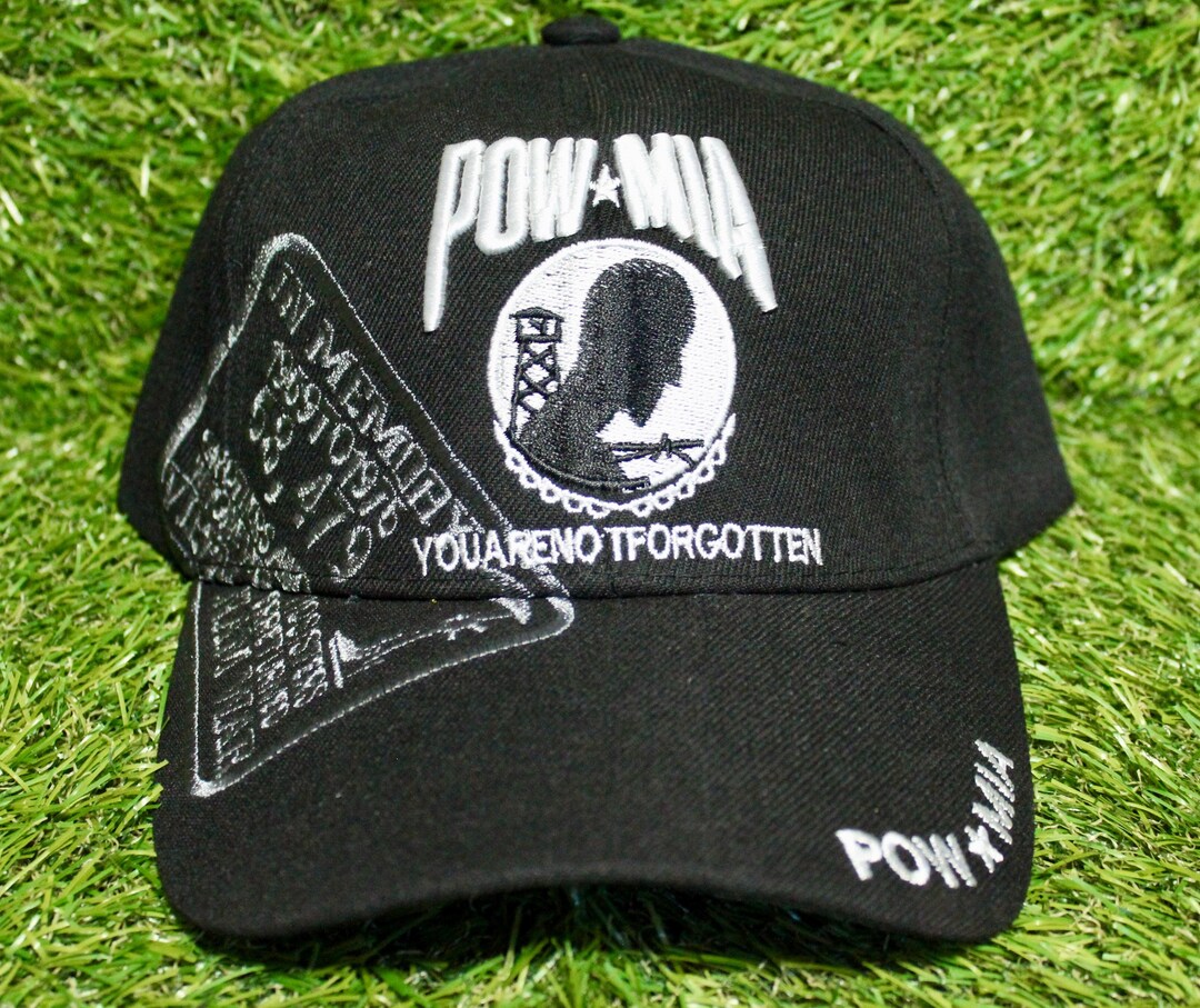 POW MIA Baseball Hat. You Are Not Forgotten Cap. Adjustable Black Hat ...