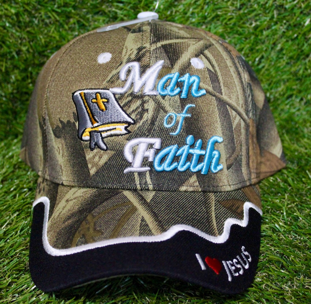 Man of Faith Baseball Hat. Embroidered I Love Jesus Cap. Adjustable ...