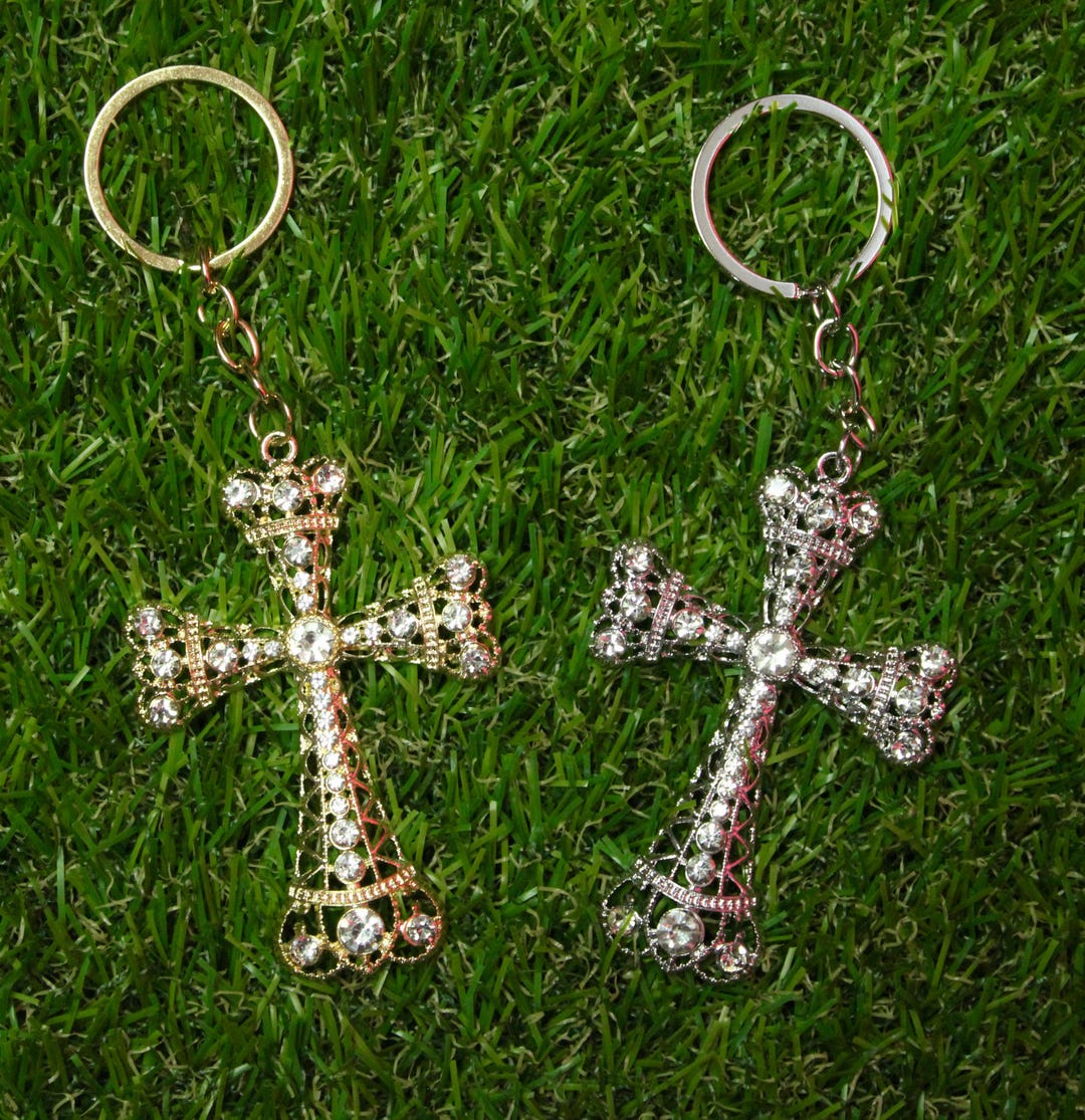 Cross Rhinestone Keychain. Sparkling Christian Faith Accessory, Perfect ...