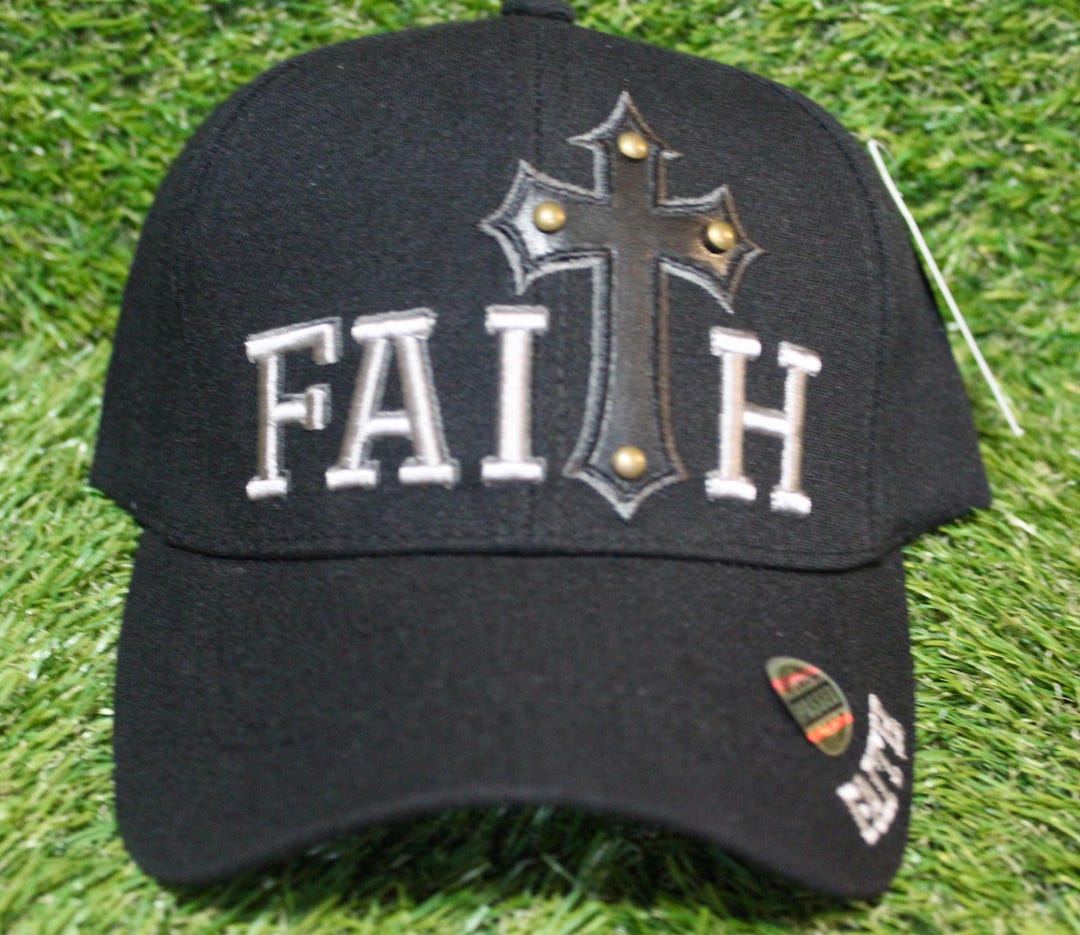 Faith Baseball Hat. Embroidered Faith Cap. Adjustable Black Hat. Jesus ...