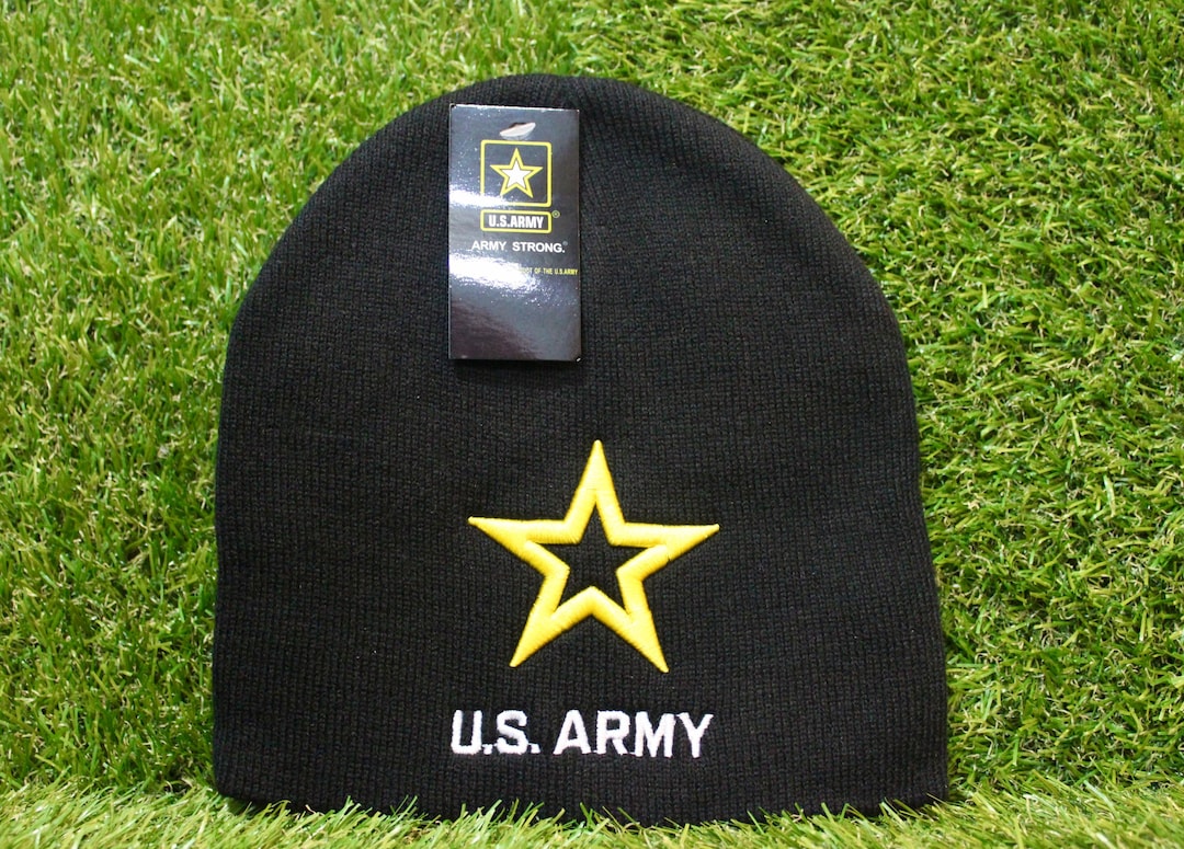 U.S. Army Star Beanie. Military Embroidered Hat. Veteran Winter Cap ...