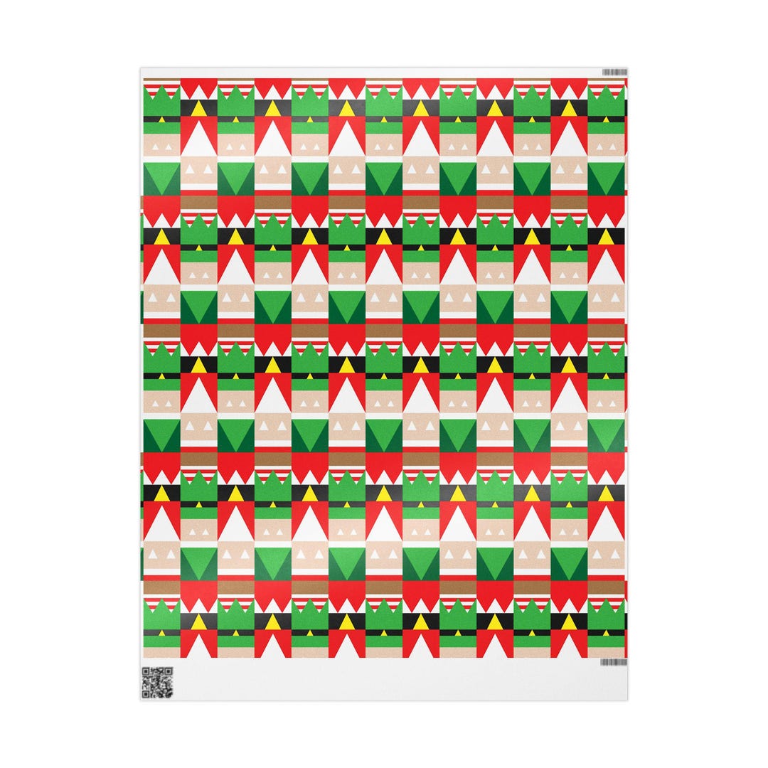Christmas Santa Elf Wrapping Paper Festive Holiday Gift Wrap, Xmas ...