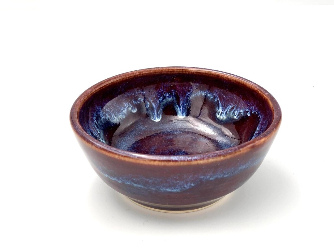 Red and Blue Dripping Glaze Dip Bowl: Small Ceramic Prep Bowl - Etsy