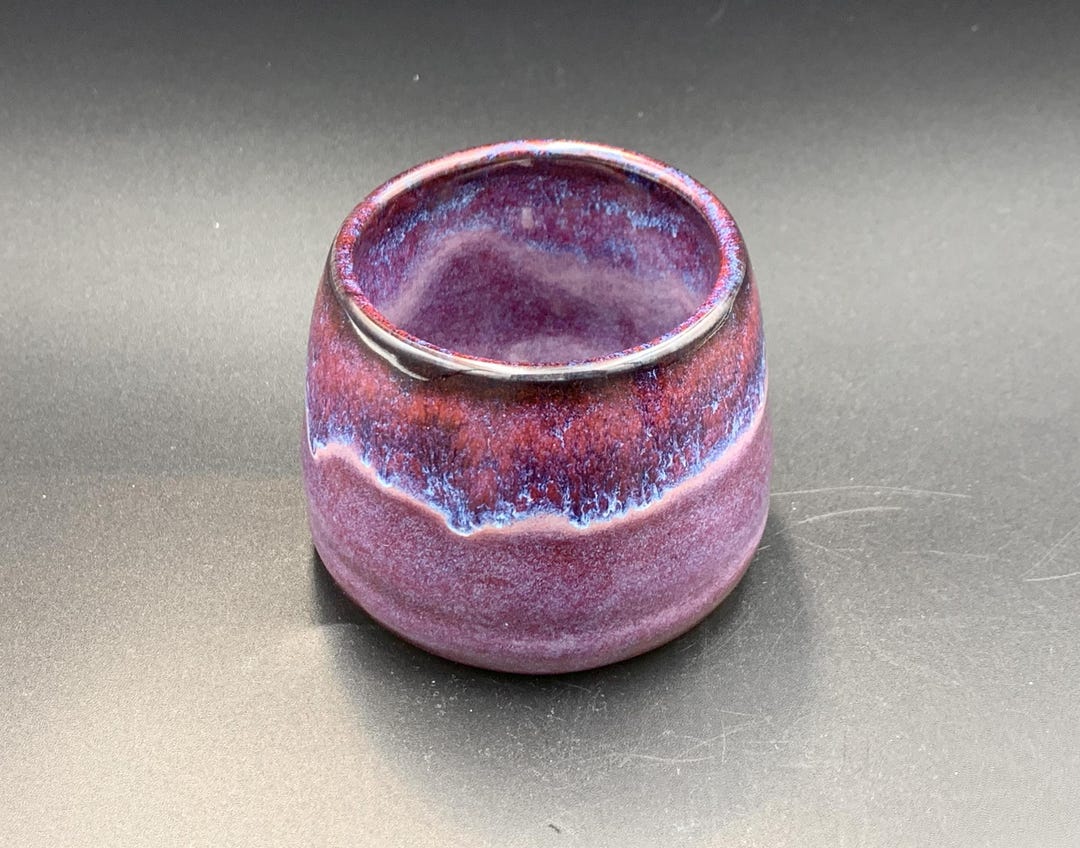 Small Purple Ceramic Wine Cup 4 Oz. Purple Blue Glaze Cup. - Etsy