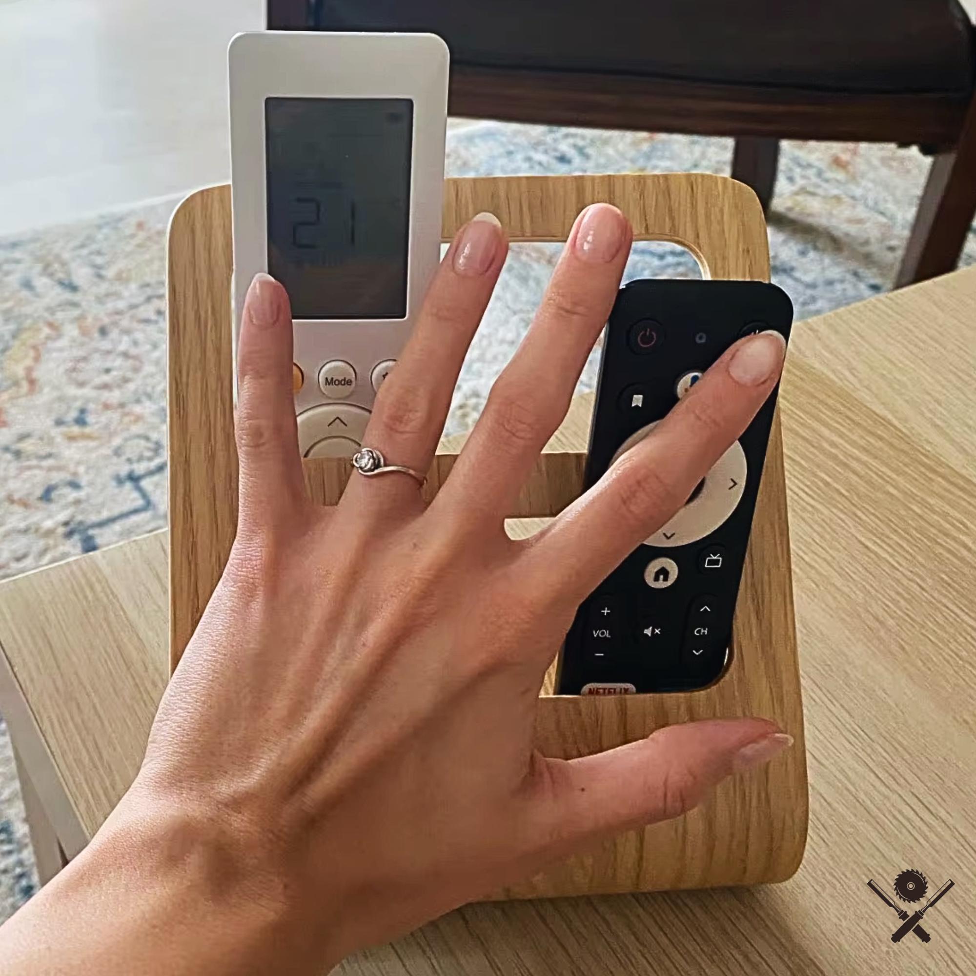 Handcrafted Wooden Remote Holder, Custom Remote Control Caddy for ...