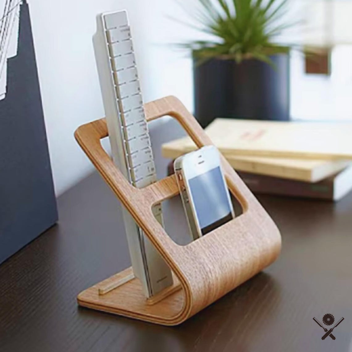 Handcrafted Wooden Remote Holder, Custom Remote Control Caddy for ...