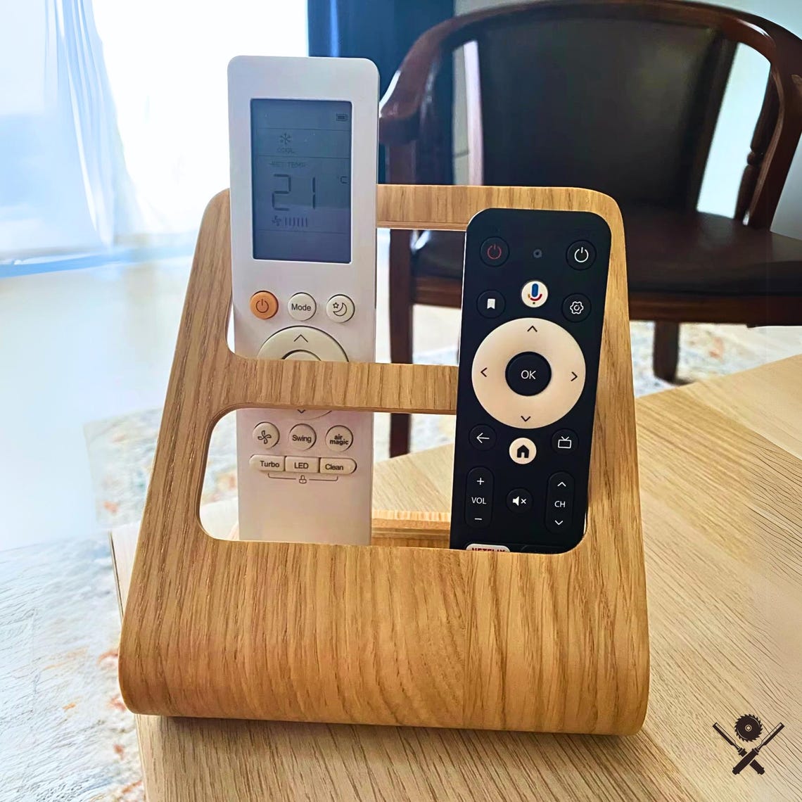 Handcrafted Wooden Remote Holder, Custom Remote Control Caddy for ...