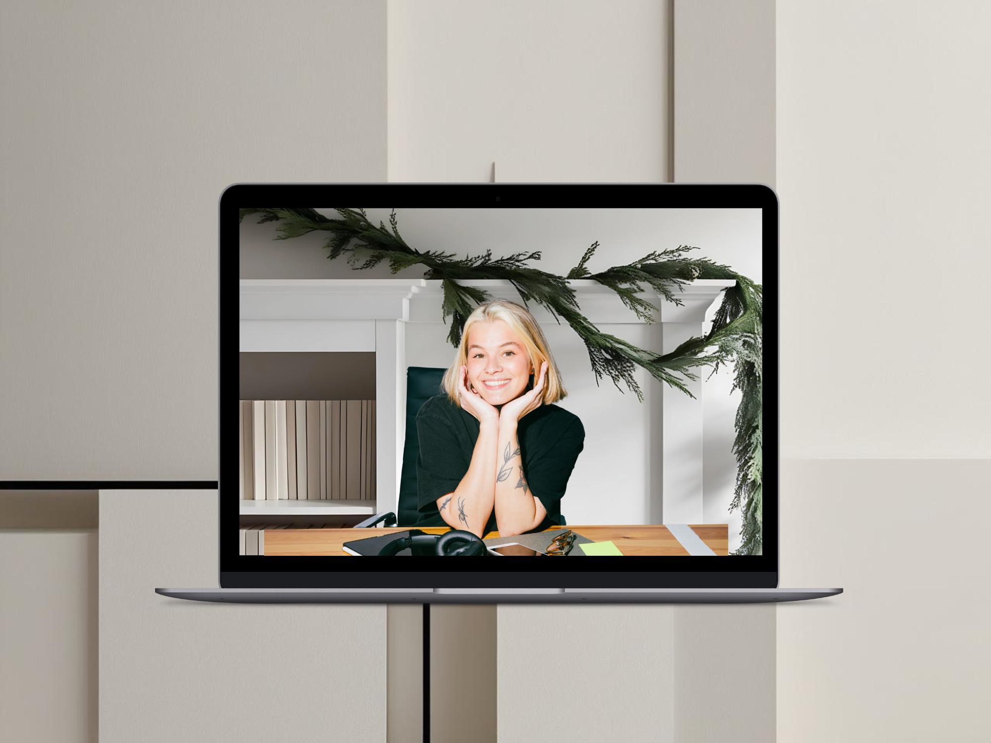 Festive Garland Zoom Background | Zoom Background | Office Background ...