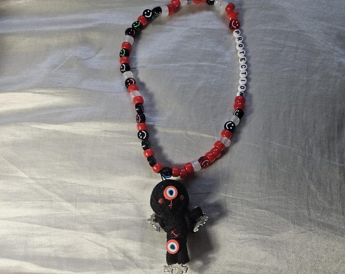 Head & Heart ~ Handmade Voodoo Doll Protection Kandi Necklace - Etsy