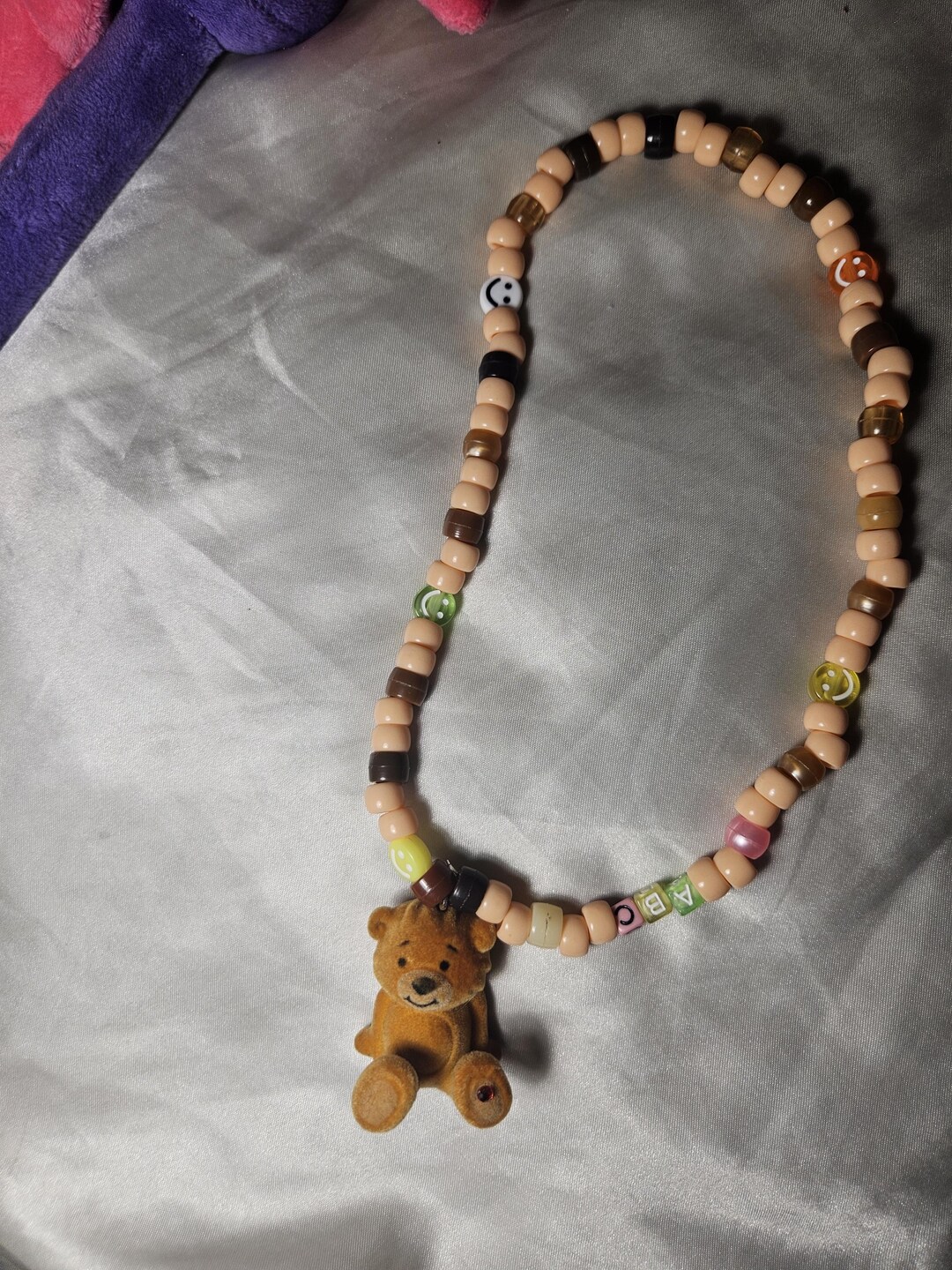 Handmade Teddy Bear Kidcore Kandi Necklace XD - Etsy