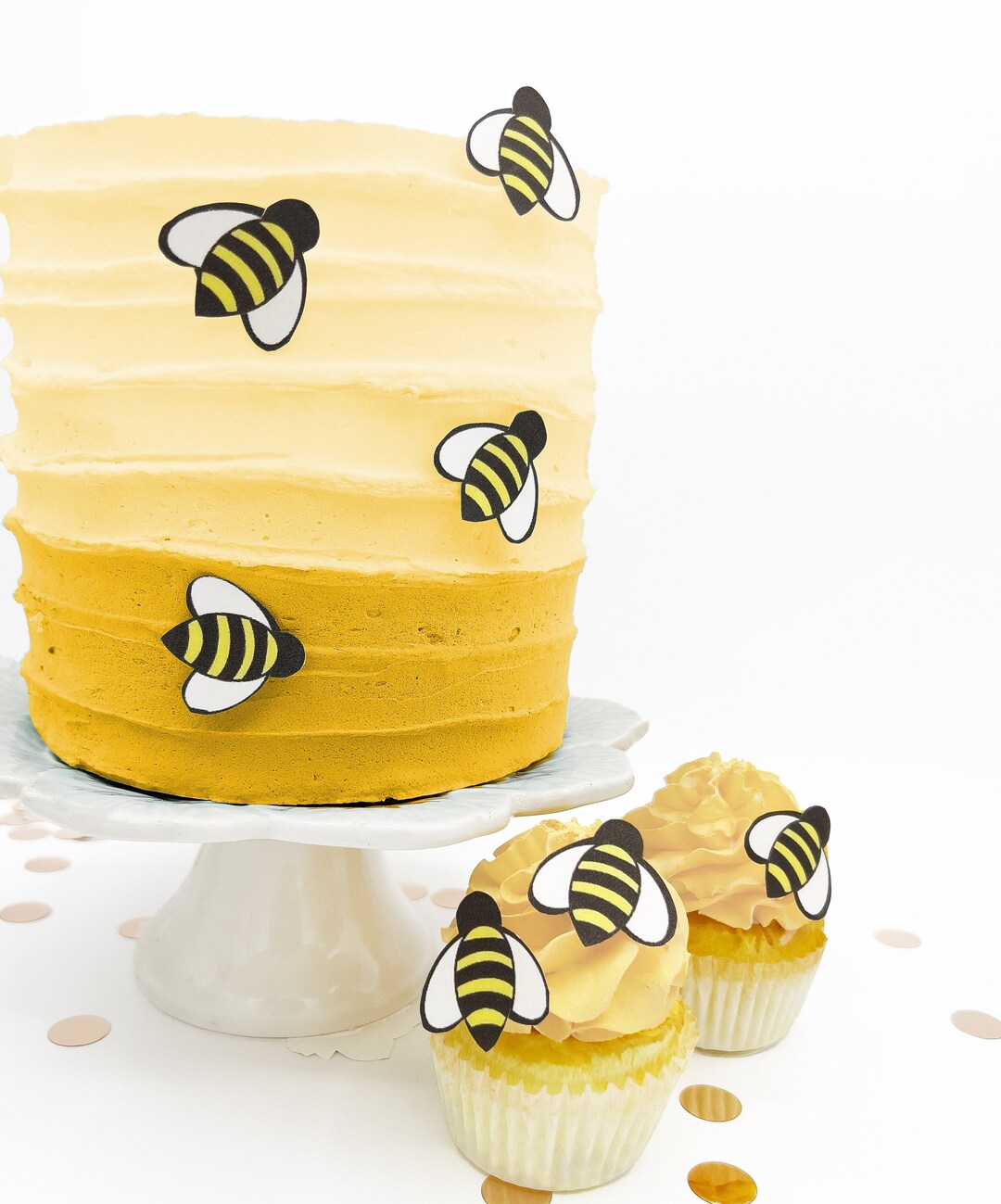 Edible Bumble Bees - Cake & Cupcake Toppers - Food Decorations - Etsy