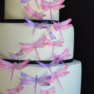 Edible Dragonflies Assorted Pink and Purple Cake and - Etsy