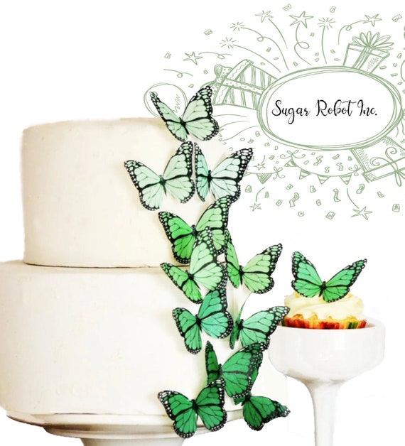 Edible Ombre Monarch Butterflies - Food Decorations - Wedding Cake ...