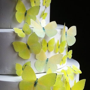 Wedding Cake Topper EDIBLE BUTTERFLIES - Assorted Yellow Buttercups Set ...