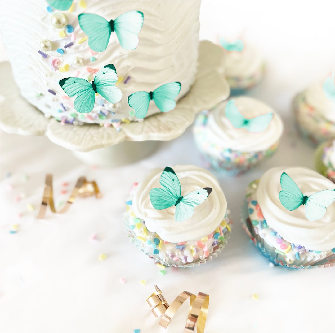 24 EDIBLE Pastel Butterflies - Cake & Cupcake Toppers - Food ...