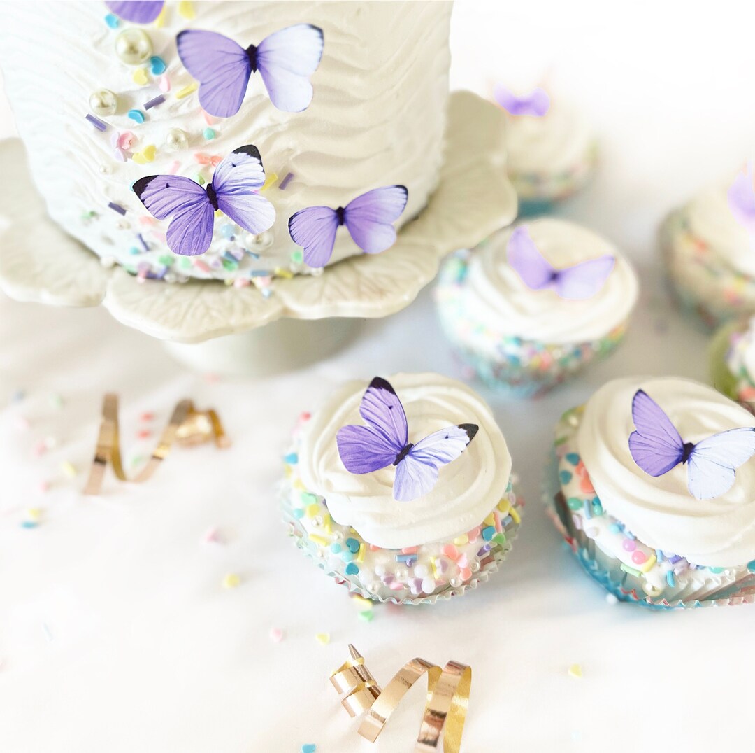 24 EDIBLE Pastel Butterflies - Cake & Cupcake Toppers - Food ...