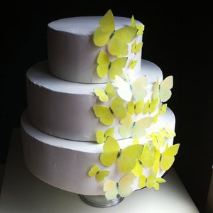 Wedding Cake Topper EDIBLE BUTTERFLIES - Assorted Yellow Buttercups Set ...