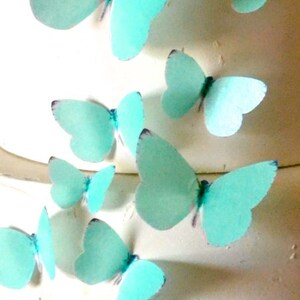 Wedding Cake Topper Edible Butterflies Teal Blue Green Set - Etsy