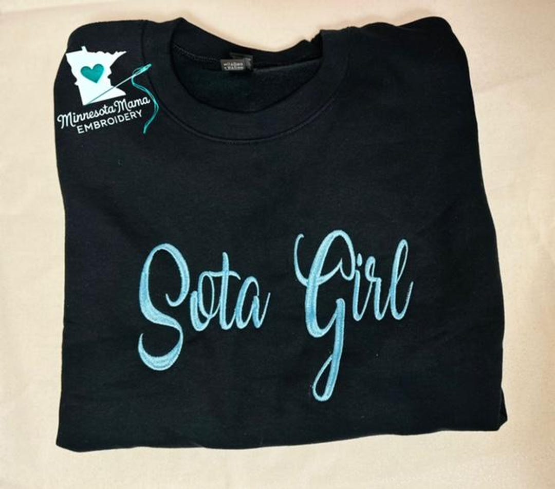 Sota Girl Embroidered Crew Neck Sweatshirt - Etsy