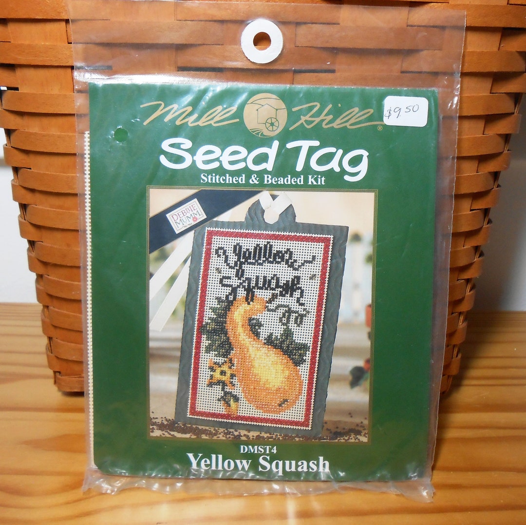 Mill Hill Debbie Mumm Seed Tag Cross Stitch and Beaded Kit - Yellow ...