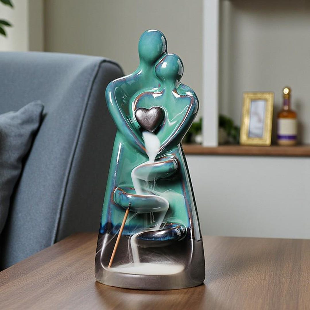 Backflow Burner: Ceramic Love Couple, Valentines Gift, Aromatherapy ...