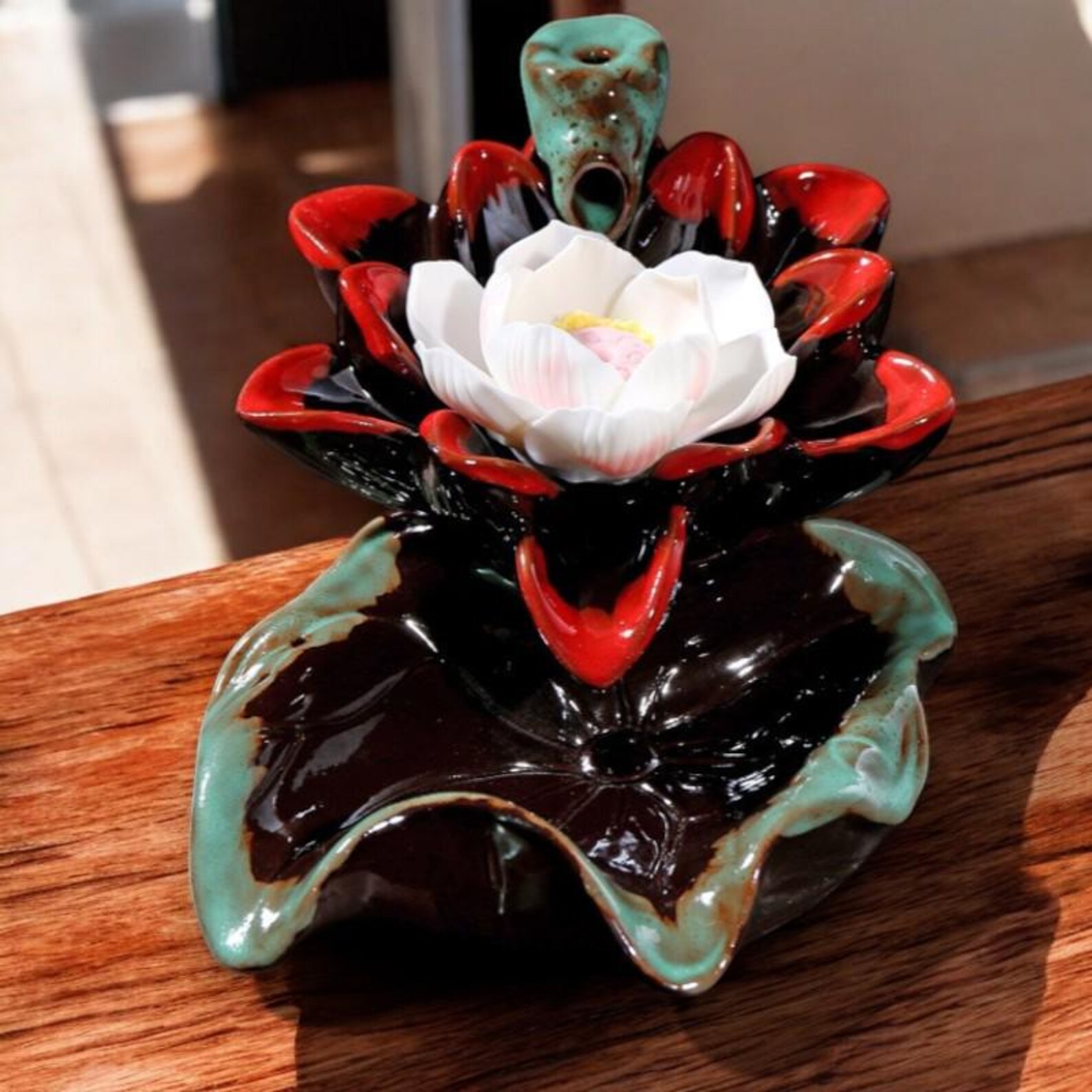 Floral Backflow Incense Burner: Ceramic Waterfall Aromatherapy Decor - Etsy