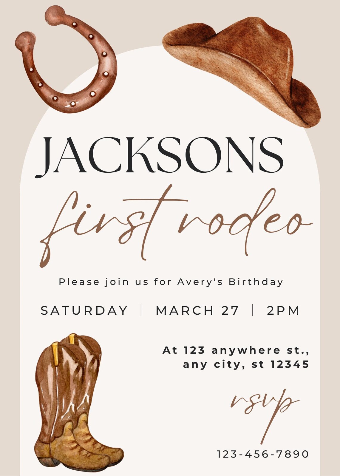 Rodeo Birthday Party Invitation - Etsy