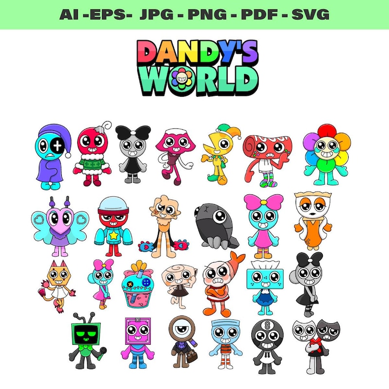 Dandy World Stickers - Etsy