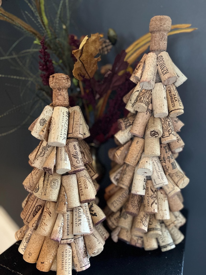 Handmade Wine Cork Christmas Tree | Rustic Holiday Centerpiece ...