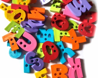 Alphabet Buttons - Etsy