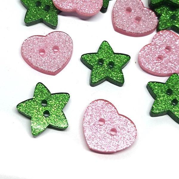 Pink Heart Buttons - Etsy