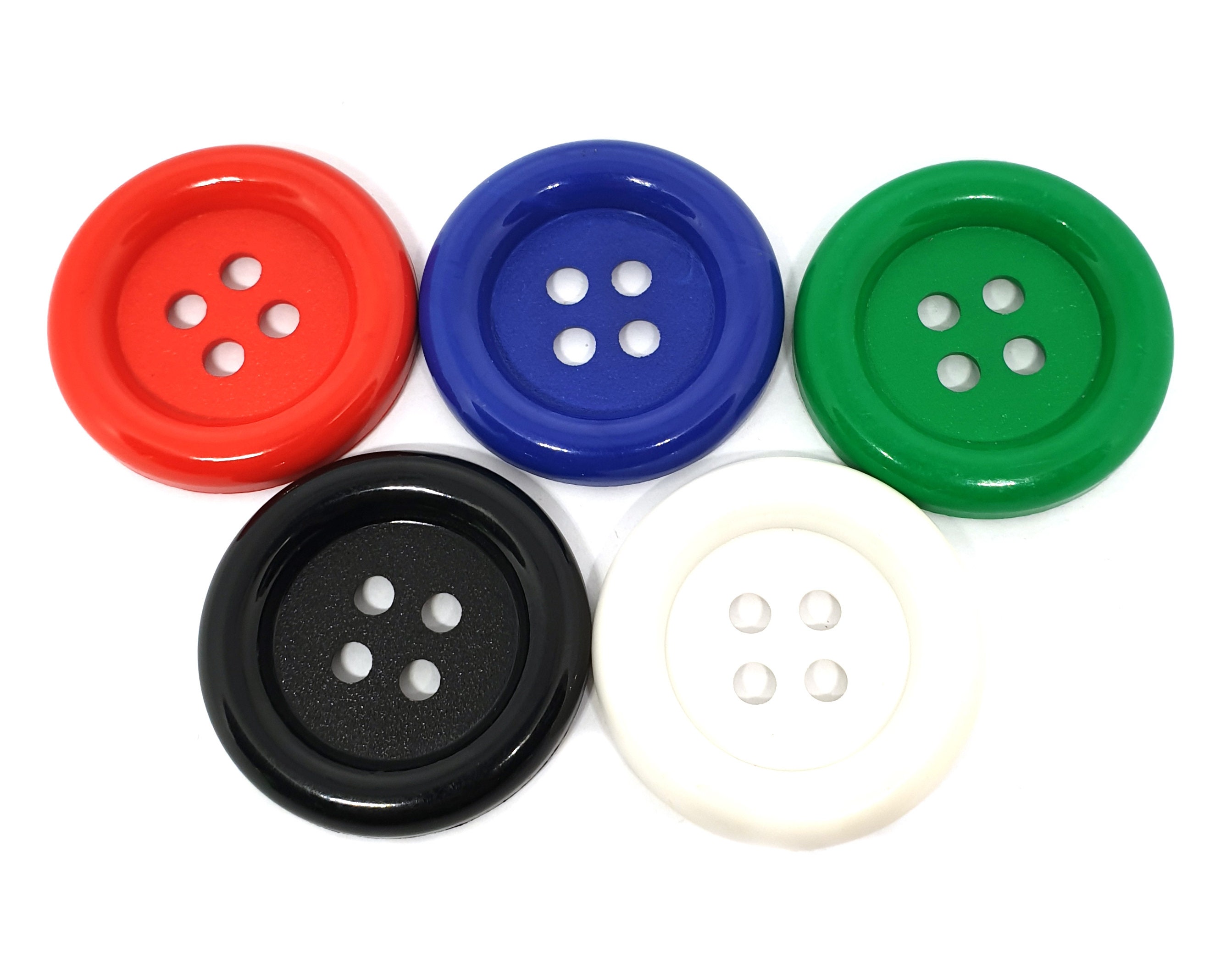 20 pcs Big buttons 4 holes Size 33 mm Assorted Colors | Etsy