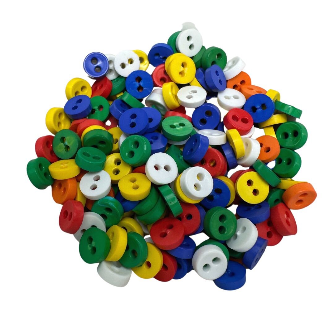 150 Pcs Tiny Buttons Micro Buttons 2 Holes Size 6mm Mix Hot Tone for ...