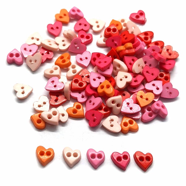 Tiny Heart Buttons - Etsy