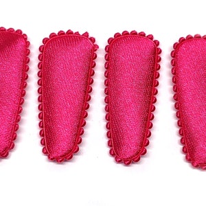 25 Pcs Hot Pink Plain Satin Small Hair Clip Covers for Toddler Baby ...