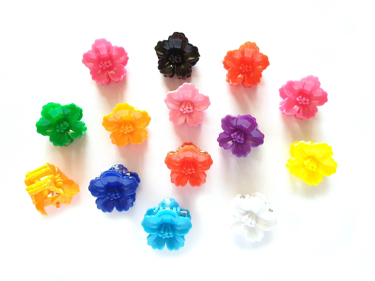 20 pcs Mix Colors cute Flower Hair Snap Claw Clips For Hair | Etsy