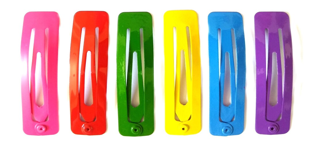 24 Pcs Rectangular Hair Clips Ize 50 Mm Mix Bright Rainbow Colors - Etsy