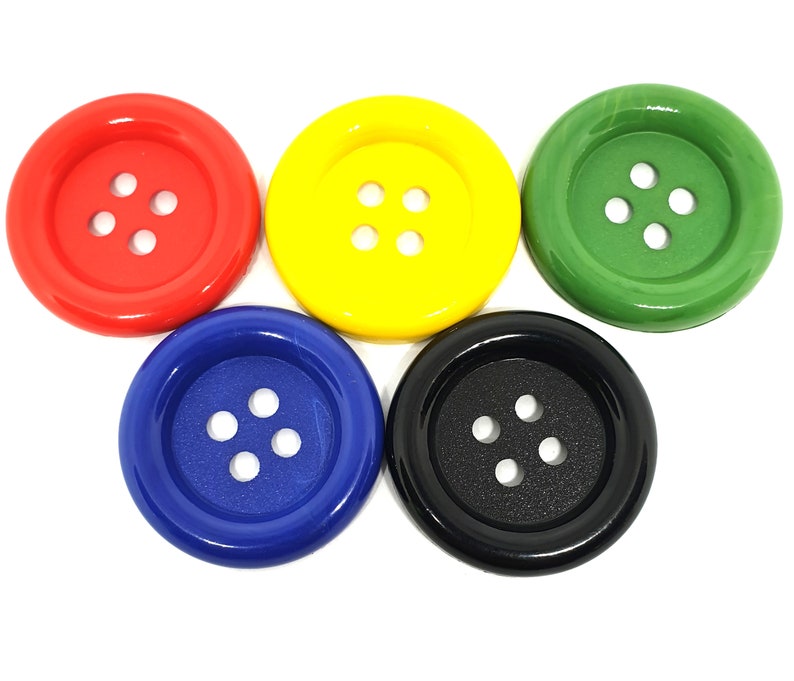 20 Pcs Big Buttons 4 Holes Size 33 Mm Assorted Colors | Etsy